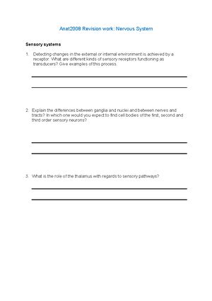 ANAT2008 Module 3 Revision Resources ANAT Module 3 Revision In This Tutorial Session