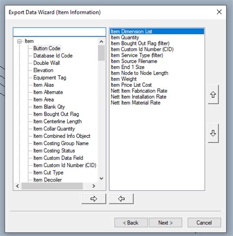 Item Dimension List Revit Fabrication Parts Revit Dynamo
