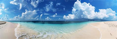 Ai Generated Beautiful Sandy Beach With White Sand And Hilly Terrain