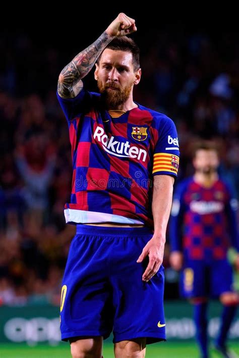 Lionel Messi Celebrates A Goal At The La Liga Match Between Fc