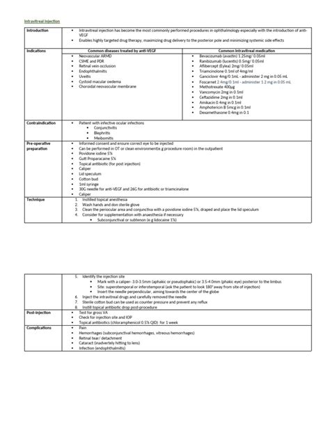 Intravitreal Injection Pdf Clinical Medicine Medical Specialties