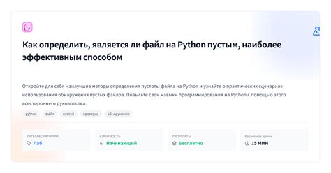 Как определить является ли файл на Python пустым наиболее эффективным способом Labex