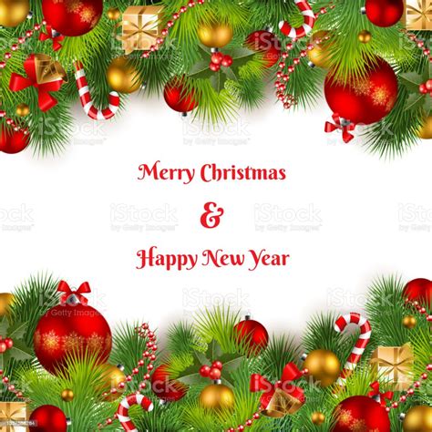 메리 크리스마스와 새해 복 많은 새해 브라운 파인 콘의 배경 Xmas 디자인 현실적인 선물 상자 소나무 가지와 반짝이 골드