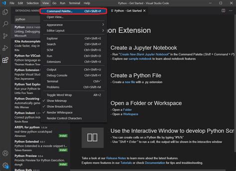 آموزش نصب پایتون در Visual Studio Code کارا