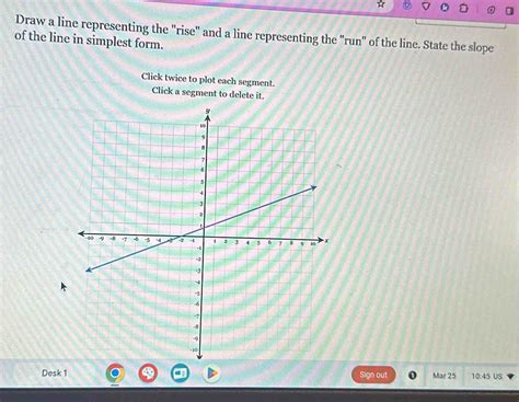 Solved Draw A Line Representing The Rise And A Line Representing The