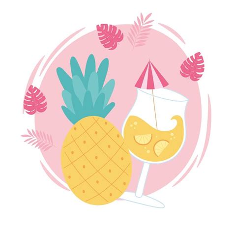 Pineapple Cocktail Vector Art Icons And Graphics For Free Download