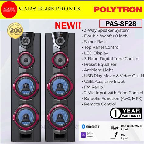 Jual Speaker Polytron Pas 8f28 Super Bass Bluetooth Active