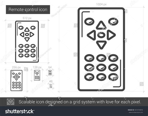 Remote Control Vector Line Icon Isolated Stock Vector Royalty Free Shutterstock