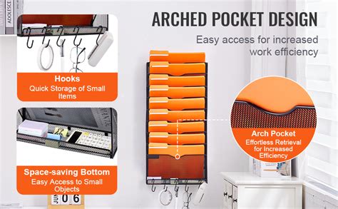 VEVOR File Wall Rack Mesh Wall File Holder 1 Piece 10 Pockets For Office Babe VEVOR UK