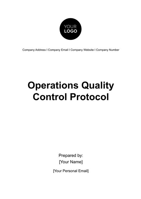 Operations Quality Control Protocol Template Edit Online And Download Example