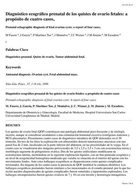 Pdf Prenatal Echographic Diagnosis Of Fetal Ovarian Cysts A Report