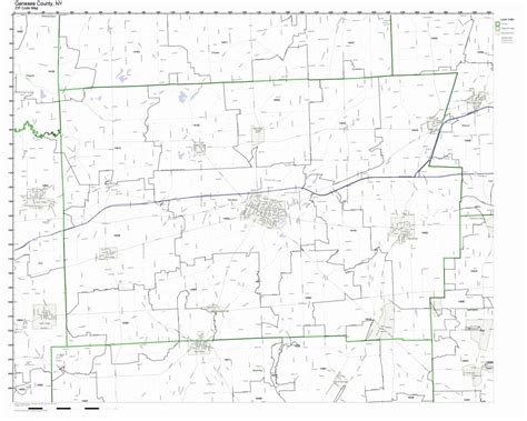 Genesee County New York Ny Zip Code Map Not Laminated