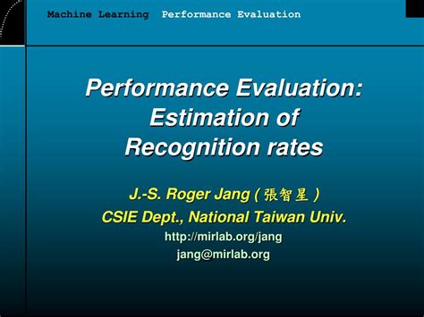 Ppt Performance Evaluation Estimation Of Recognition Rates Powerpoint Presentation Id3591786