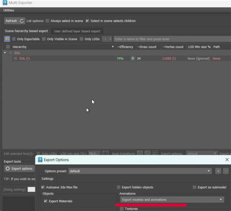 scenery animation multi exporter not exporting simple animation sdk