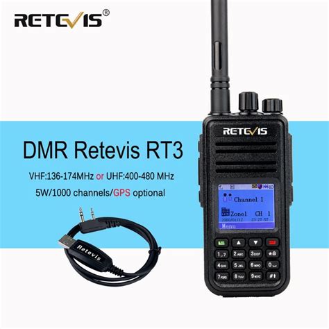 Dmr Radio Retevis Rt3 Digital Walkie Talkie Vhfor Uhf 5w Gps Vox
