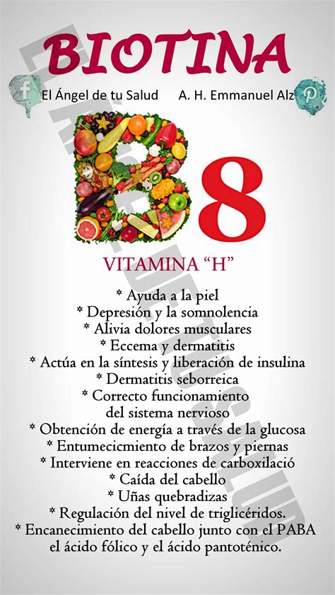 Beneficios Vitamina B8 Biotina Vitamina H Holistic Nutrition Health