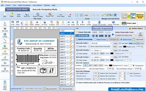 Barcode Label Software Professional Edition Screenshots RetailLabelSoftware