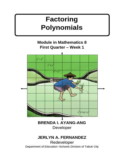 Mod Math8 Q1 W1 Factoring Polynomials Pdf