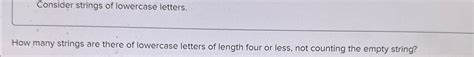 solved consider strings of lowercase letters how many