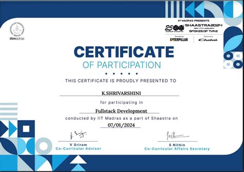 Fullstackdevelopment Iitmadras Certificateachievement Shrivarshini