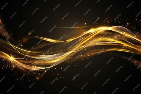 Premium Photo Golden Sparkles Flowing In Wave