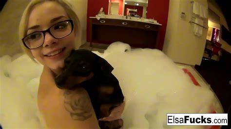 Elsa Jean Shows Off Her Hotel Room And Her Pussy