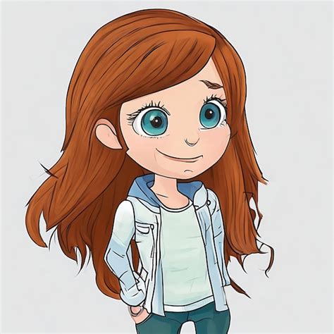 Chica Linda De Dibujos Animados En 3d Foto Premium