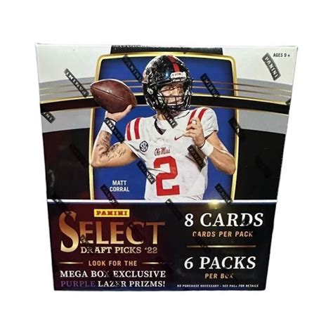 2022 Panini Select Draft Picks Football Mega Box Purple Lazer Prizms Steel City Collectibles