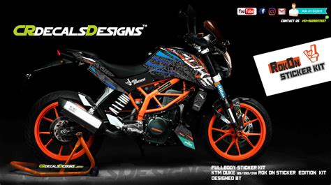 Buy CR Decals KTM DUKE 125 200 390 Custom Decals Wrap Stickers Full
