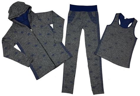 Girls Fashion Freizeitanzug 3er Set Sport And Freizeitset Jacke Tank
