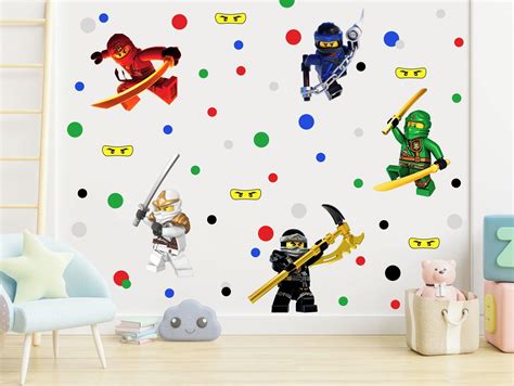 Adesivo De Parede Ninjago Lego Heróis Armaduras Espadas Elo7