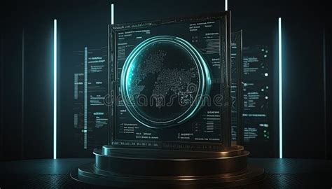 Trading Chart On Hologram Shows A Futuristic And Dynamic Representation Of Financial Data Stock