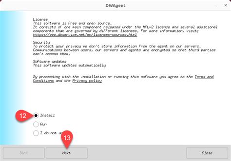 Linux Install The Agent With Code Graphical User Interface