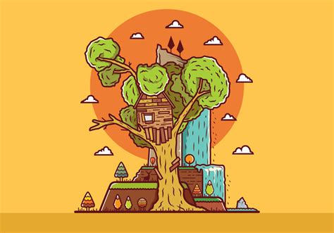 Free Treehouse Vector Vector Art At Vecteezy
