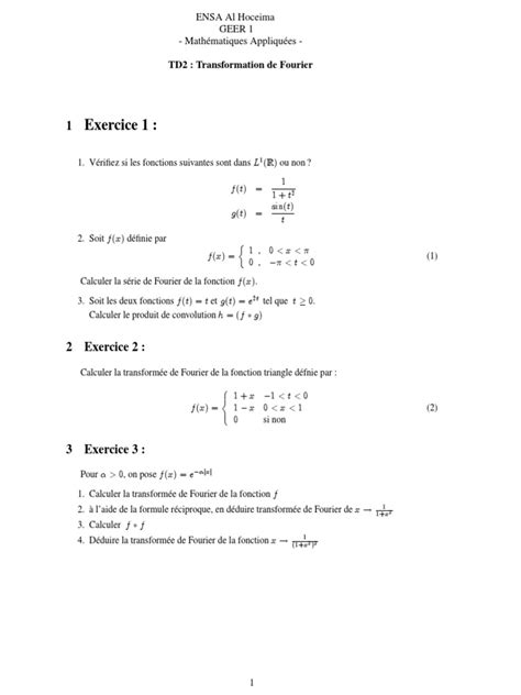 Transformation De Fourier Pdf