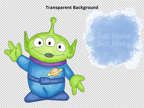 Alien Toy Story Watercolor Clipart Cute Cartoon Illustration Woody