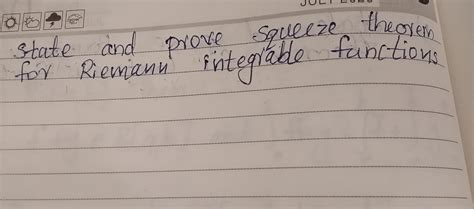 State And Prove Squeeze Theorem For Riemann Integrable Functions Filo