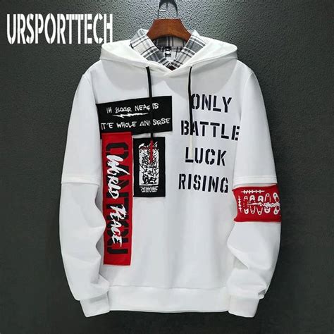 Ursporttech Brand New Men Hoodies Sweatshirts Men Letter Print Long