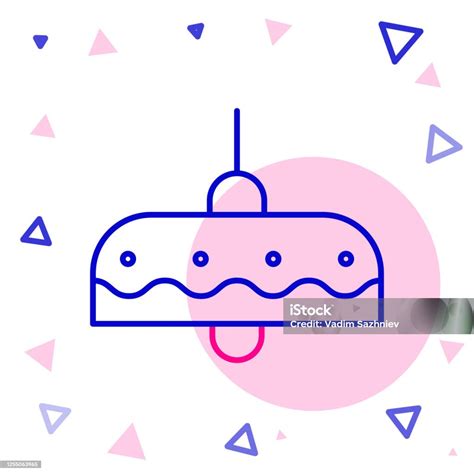 將吊燈圖示隔離在白色背景上五顏六色的輪廓概念向量插圖向量圖形及更多一個物體圖片 一個物體 交通工具內部 住宅建築 Istock