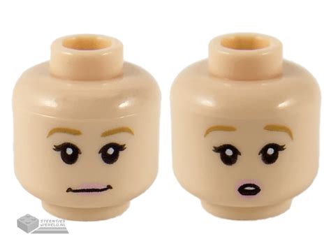 Lego® 3626cpb2629 Minifigure Head Dual Sided Female Pink Lips Dark
