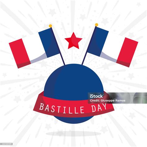 프랑스 국기 와 별 과 리본 의 행복 한 바스티유 일 벡터 디자인 7월에 대한 스톡 벡터 아트 및 기타 이미지 7월 Revolution 공휴일 Istock