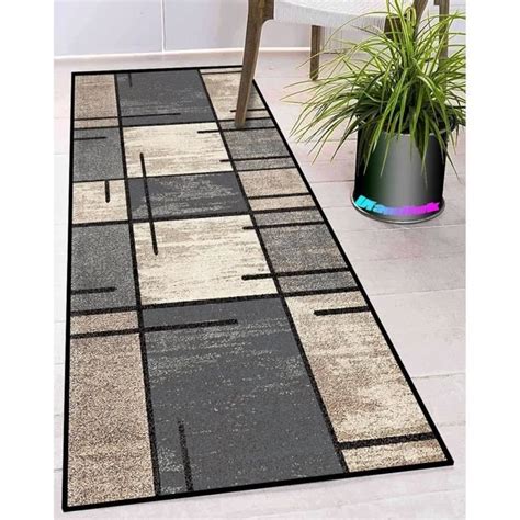 Tapis De Couloir Long Lavable Antiderapant Moderne Design Traditionnel