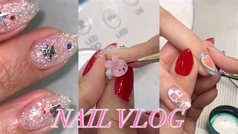 탦네일 브이로그🐰 셀프네일 네일샵 브이로그 덩어리네일 엠보네일 셀프네일 재료추천 Youtube
