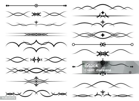 빈티지 장식 붓글씨 장식 모서리 및 분배기 벡터 일러스트 레이 션 개체 그룹에 대한 스톡 벡터 아트 및 기타 이미지 개체 그룹 골동품 금선세공 Istock