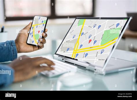 GPS Location Map Search Online Stock Photo Alamy