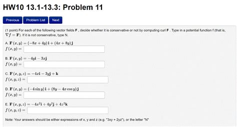 Solved Hw10 13 1 13 3 Problem 11 Previous Problem List Next