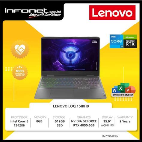 Jual Lenovo Loq Irh Core I H Gb Gb Ssd Rtx Gb Gddr W Ohs Di Seller Infonet