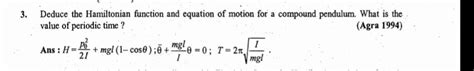 Solved Deduce The Hamiltonian Function And Equation Of