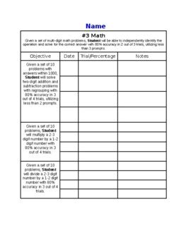IEP Data Tracker Editable By Gabrielle Davis TPT