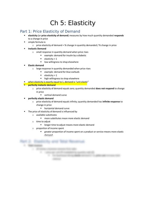 Elasticity Notes Ap Microeconomics Ap Thinkswap
